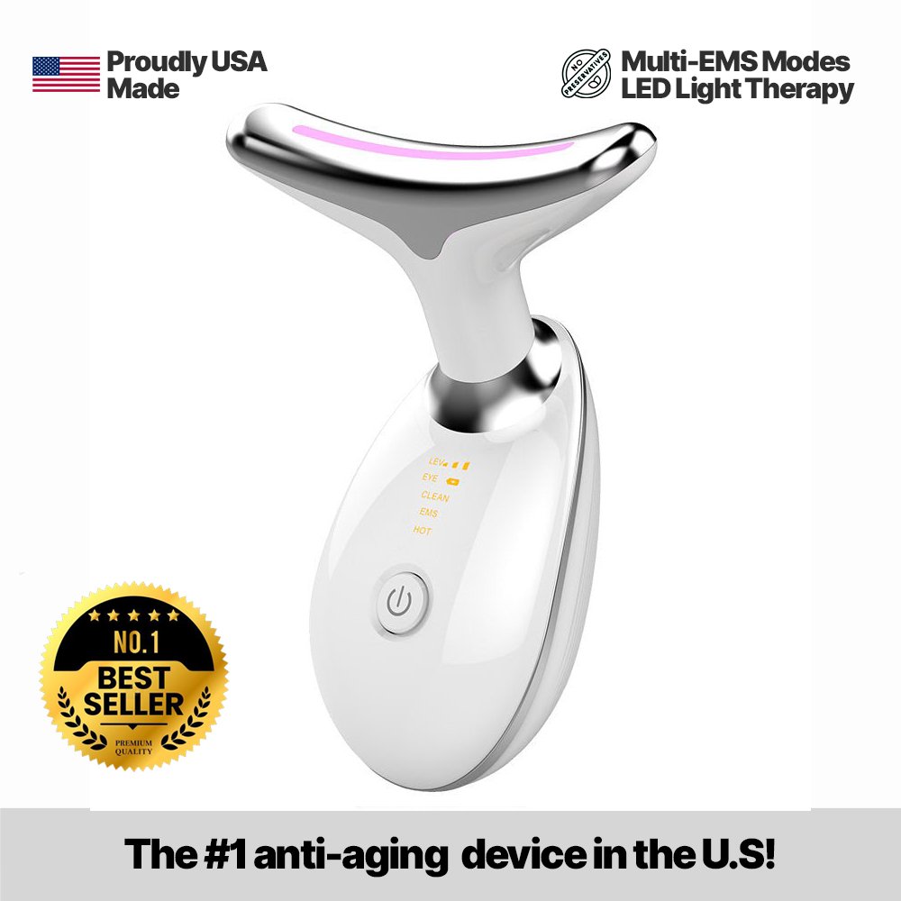 EMS RED LIGHT THERAPY FACE NECK LIFT WRINKLE REMOVER TIGHTEN MASSAGER ...